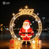 China 2027 New Year Star Moon Bell Arch Festival Lantern Large Outdoor Christmas Decoration Light Installation for Park Square Night Show for sale