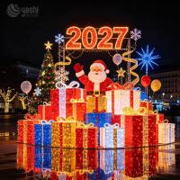 China 2027 New Year Star Moon Bell Arch Festival Lantern Large Outdoor Christmas Decoration Light Installation for Park Square Night Show for sale