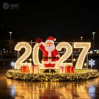 China 2027 New Year Star Moon Bell Arch Festival Lantern Large Outdoor Christmas Decoration Light Installation for Park Square Night Show for sale