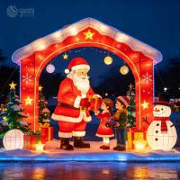 China Turnkey Custom Santa Polar Bear Arch Festival Lantern Outdoor Christmas Light Installation for Zoo Park Night Activities for sale