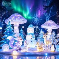 China Custom Winter Forest Snowman Animal Mushroom Festival Lantern Outdoor Party New Year Christmas Decoration for sale