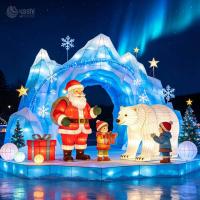 China Turnkey Christmas Light Project Large Santa Christmas Tree Sleigh Festival Lantern Set Outdoor Holiday Decoration for sale