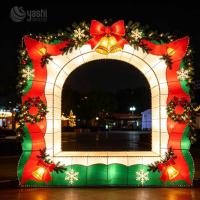 China Custom Christmas Photo Frame Arch Festival Lantern Large Outdoor Arch Light For Park Zoo Holiday Event Decoration for sale