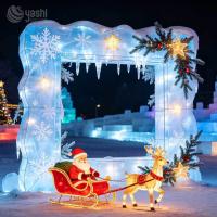 China Custom Snowman Photo Frame Arch Festival Lantern Large Outdoor Christmas Light For Park Zoo Holiday Event Decoration for sale