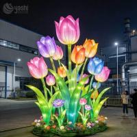 China Colorful Waterproof Tulip Festival Lantern, LED Flower Light Sculpture for Outdoor Theme Park Garden Holiday Light Display for sale