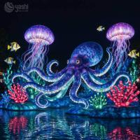 China Custom Waterproof Ocean Animal Light Sculpture, Octopus Jellyfish LED Festival Lantern for Water Park Light Festival Decoration for sale