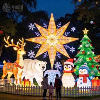 China Giant Santa Claus Lantern Christmas Pattern Light 3D Steel Frame Silk Festival Lantern Suitable For City Square Landmark for sale