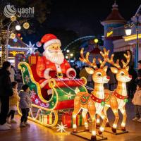 China Custom Giant Christmas Theme Park Waterproof Silk Lantern Handmade Christmas Festival Lantern For Sale for sale