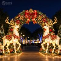 China Custom Candy Cane Christmas Arch Festival Lantern, LED Light Sculpture for Outdoor Malls Plazas and Shopping Center Christmas Decorations for sale