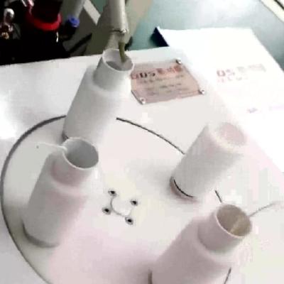 China Four Station Industrial Glue Dispensers round Adhesive Dispensing System For T8 Glass Tube End Cap for sale