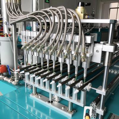 China Glue Dispensing Robot designed for silicone glue application on 2X2 backlit panel lights with independent control of 8 dispensing heads for sale