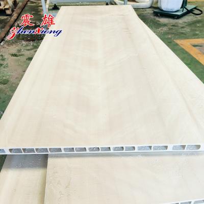 China Full Automatic Plastic Board Extrusion Machine for Wood Plastic Door Panel with Uniform Thickness and Cone Double Extruder 92/188 for sale