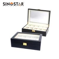 China SINOSTAR SWW-001 Wooden Watch Box 11.2x8.2x3.5in Individual Compartments for sale