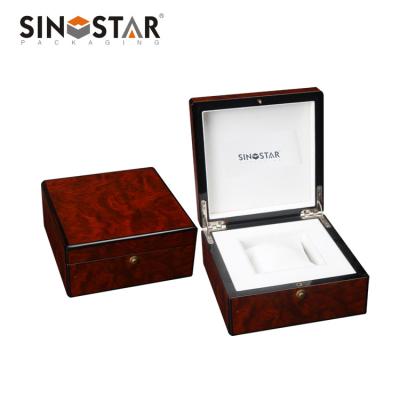 China SINOSTAR Large Wooden Watch Box with Soft Velvet Lining Scratch Resistant Storage Case for sale