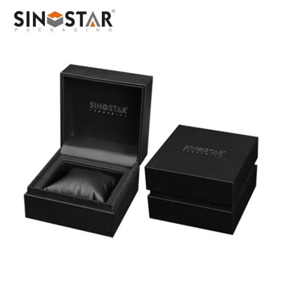 China SINOSTAR 10-Slot Leather Watch Box with Gold Hot Stamping 10x10x5 Inches for sale