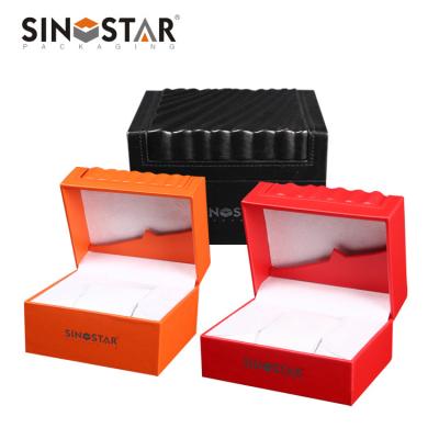 China Genuine Leather Watch Box 10x10x5 Inches Custom Color Watch Storage Case for sale