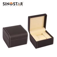 China SINOSTAR 10-Slot Leather Watch Box with Beige Velvet Lining for Men Women for sale