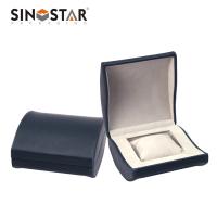 China SINOSTAR SWWL-001 10-Slot Leather Watch Box 10x10x5 Inches Black Beige Lining for sale