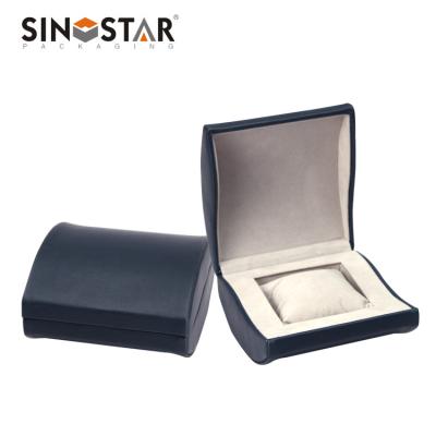 China SINOSTAR SWWL-001 10-Slot Leather Watch Box 10x10x5 Inches Black Beige Lining for sale