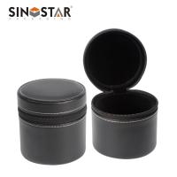 China SINOSTAR SWWL-001 10-Slot Leather Watch Box Black Beige Velvet Lining for sale