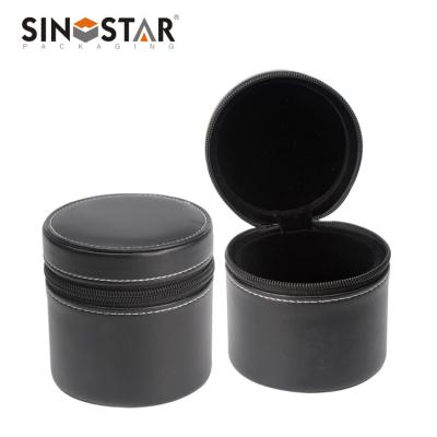 China SINOSTAR SWWL-001 10-Slot Leather Watch Box Black Beige Velvet Lining for sale