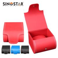 China SINOSTAR 10-Slot Leather Watch Box with Beige Velvet Interior Dust-Proof Scratch-Resistant for sale