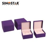 China SINOSTAR 10-Slot Leather Watch Box 10x10x5 Inches UV Gold Hot Stamping Storage Organizer for sale