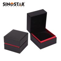China Sinostar SWL Single Watch Box Embossing Logo Plastic Snap Button Case 1 Watch Capacity for sale
