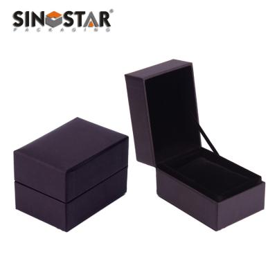 China Plastic Single Watch Box Velvet Inside Embossing Logo Classic Design 1 Watch Capacity for sale