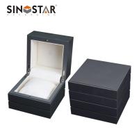 China Sinostar SWL Single Watch Box Plastic PVC Snap Button Closure Velvet Interior 1 Watch Capacity OEM Custom for sale