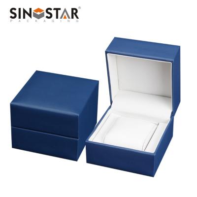 China Single Watch Box Plastic Case Holds 1 Watch Classic Design Embossing Logo Customizable for sale