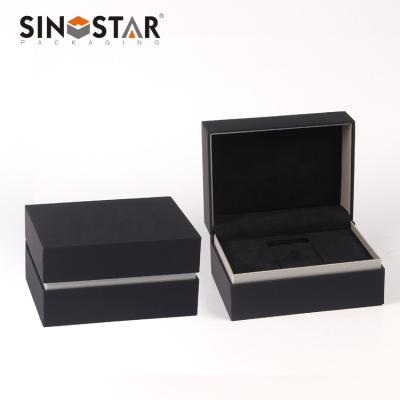 China Sinostar Single Watch Box Plastic Core Velvet Interior Snap Button Closure Holds 1 Watch for sale