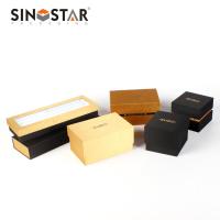 China Custom Logo Plastic Watch Box with Custom Package Qty PU With Texture Inside Material for sale
