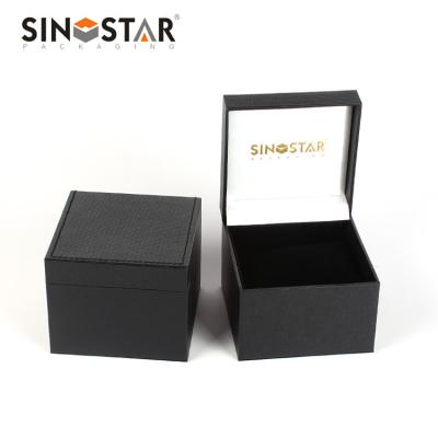 China SINOSTAR SWP-001 Glossy Varnished Plastic Watch Box with Custom Logo 15x10x6cm for sale
