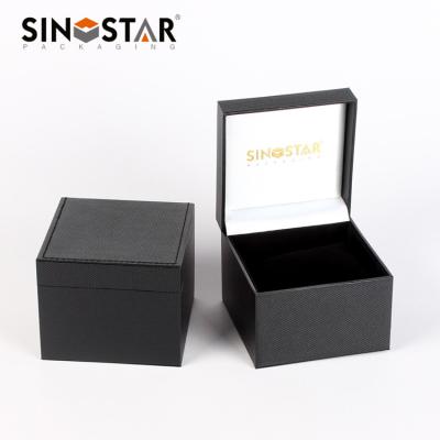 China Plastic Watch Storage Box with PU Interior Custom Logo 6.5x3.9x1.7 Inch for sale