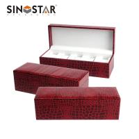 China SINOSTAR SWP-001 Plastic Watch Box 12.5x8.2x5cm Custom Logo PU Inside for sale