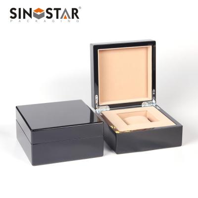 China SINOSTAR Large Wooden Watch Box 33x22x8cm with Removable Watch Pillows and Velvet Lining for sale