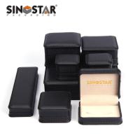 China Custom Leather Jewelry Box OEM Rectangular Black Storage 1000 MOQ for sale
