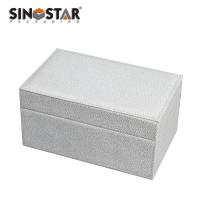 China Custom Screen Printing Leather Jewelry Box with Velvet Inner 1000 MOQ for sale