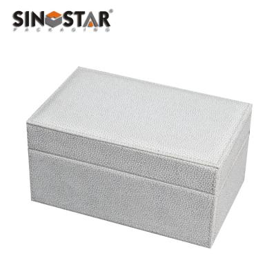 China Custom Screen Printing Leather Jewelry Box with Velvet Inner 1000 MOQ for sale