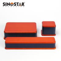 China Custom Wooden Jewelry Box High Gloss Paint Hinge Closure 5cm Height for sale