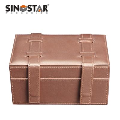 China Rectangular Leather Jewelry Box Screen Printing Finish Customizable 1000 MOQ for sale
