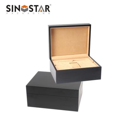 China SINOSTAR SWW-001 Wooden Watch Box with Soft Velvet Lining Customizable 12-Slot Storage for sale