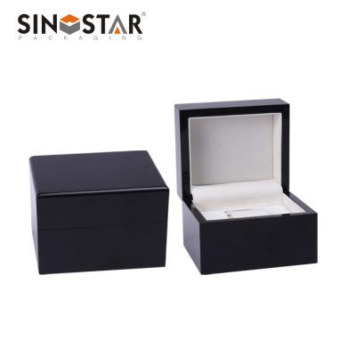 China SINOSTAR SWW-001 Wooden Watch Box 12 Slot Display Case with Soft Velvet Lining for sale