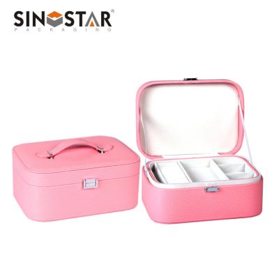 China Custom Leather Jewelry Box 1000 MOQ Screen Printing Storage Case for sale