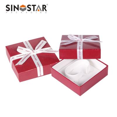 China Custom Printed Paper Jewelry Box 8.2x8.2x4.5cm Coated Cardboard Storage for sale