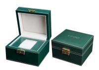 China Custom PU Leather Watch Box MDF Wrapped Velvet Inside 295x85x40mm for sale