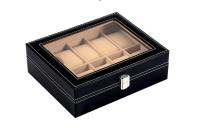 China Custom MDF PU Leather Watch Storage Box Glossy Varnishing 1000PCS MOQ for sale