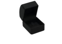 China Custom Screen Printing Leather Jewelry Box 1000pcs MOQ Black Ring Display Box for sale