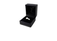 China Custom Screen Printing Leather Jewelry Box 1000pcs MOQ Black Ring Display Box for sale